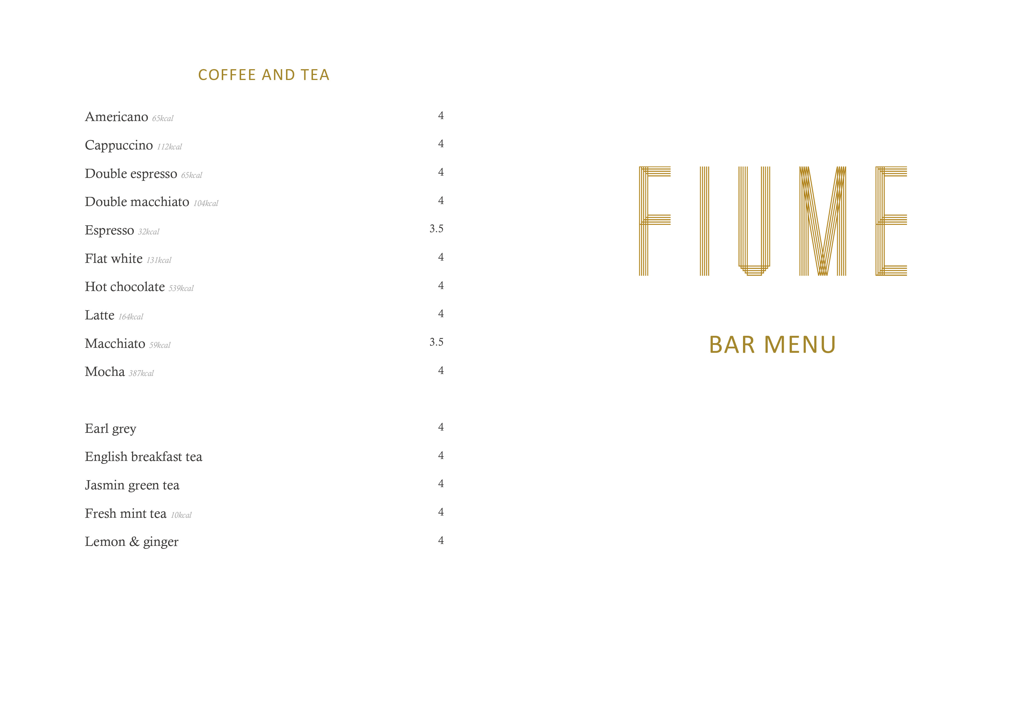 Bar Menu | Fiume Restaurant | D&D London